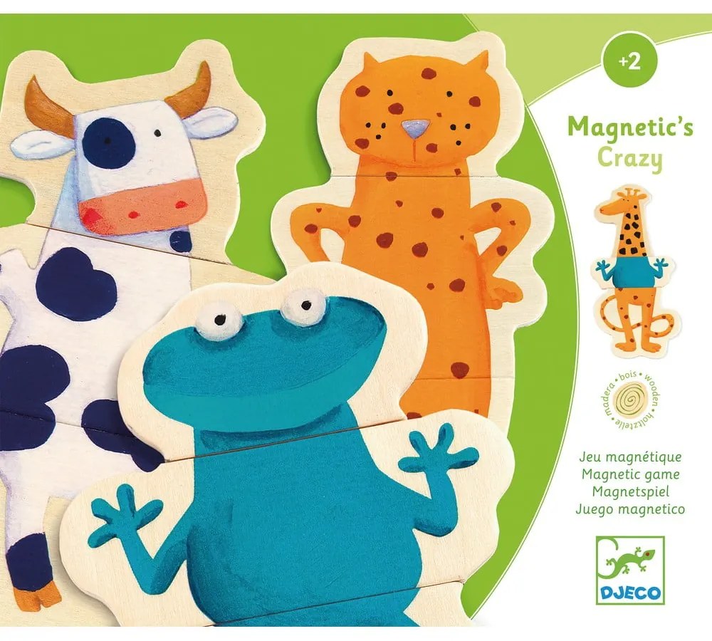 Sada 24 dětských dřevěných magnetů se zvířátky Djeco