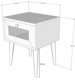 Noční stolek EUROMOS 50x40 cm hnědá