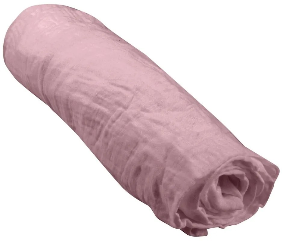 Napínací mušelínové dětské prostěradlo do postýlky 70x140 cm – Bébé Douceur