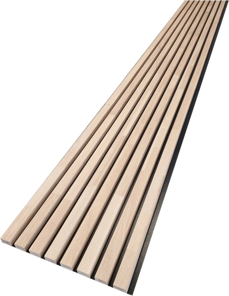 Lamelový SLAT panel masiv dub Masolo 35-15 černý nosič rozměr 2780x400