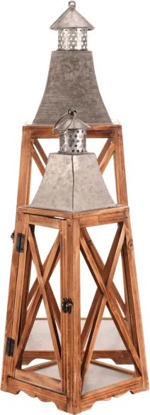 Set dvou dřevěných luceren hnědý DA207 (2 ks)
