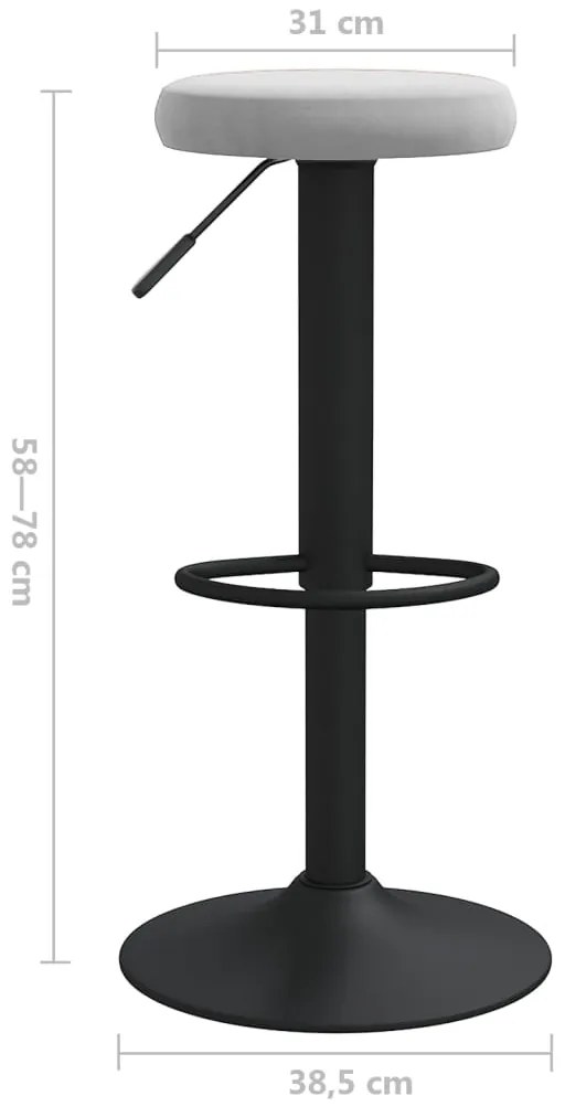 vidaXL Marketos Barové židle 2 ks světle šedé samet