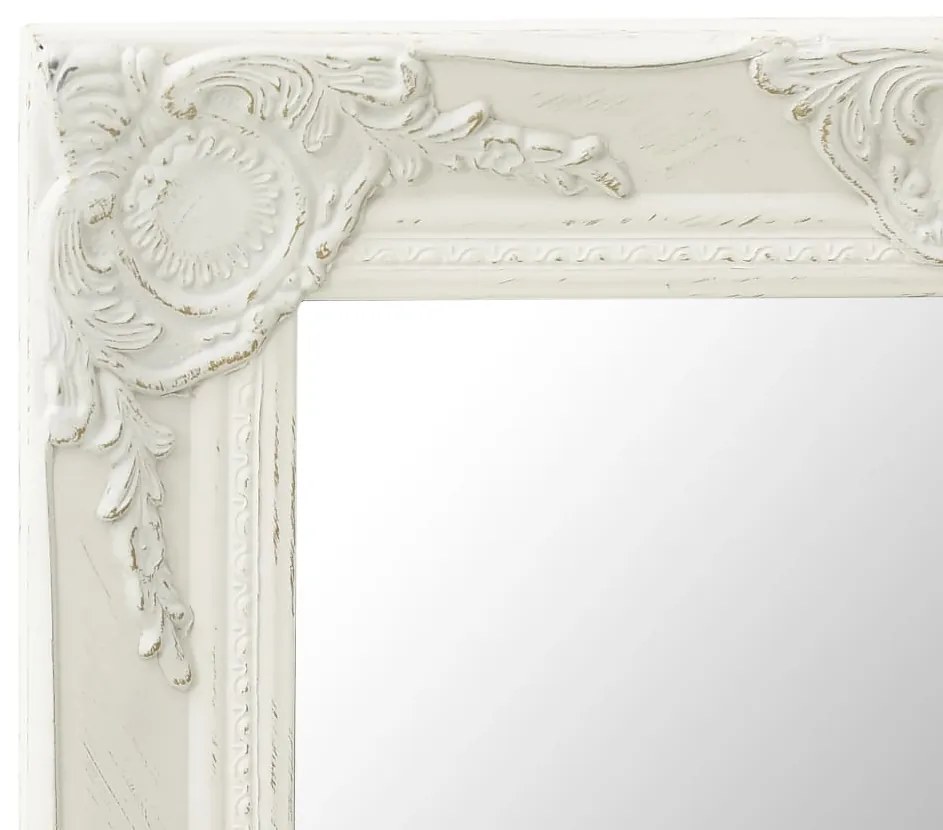 Nástěnné zrcadlo barokní styl 50 x 50 cm bílé - Default Title