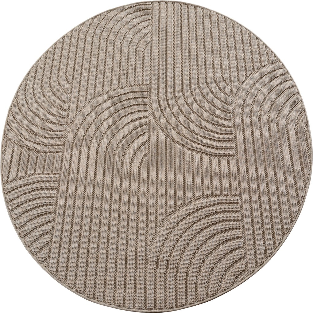 Ayyildiz, Kusový koberec Helix 2201 beige kruh, 80x80, béžová, chodba / předsíň