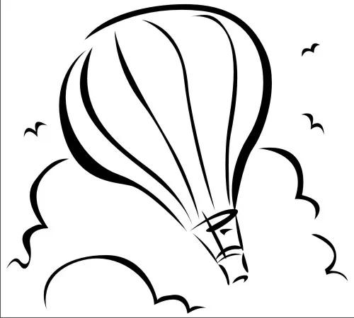 WALLVINIL Samolepky na zeď- Let balónem Barva: Šedá tmavá, Velikost: 44x40 cm, Pravá / Levá: Pravá (dekorace směřuje/dívá se doprava)