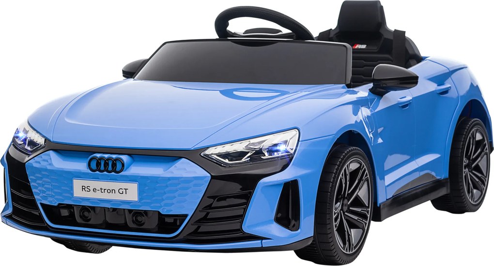 HOMCOM Elektrické auto pro děti +3 roky Audi RS e-tron GT 12V s dálkovým ovládáním, LED světlomety, houkačka, hudba, USB a otevírání dveří 3-5 km/h M…