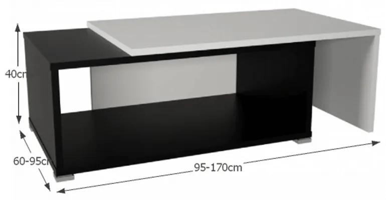 Konferenční stolek Dua (bílá + černá). 794055