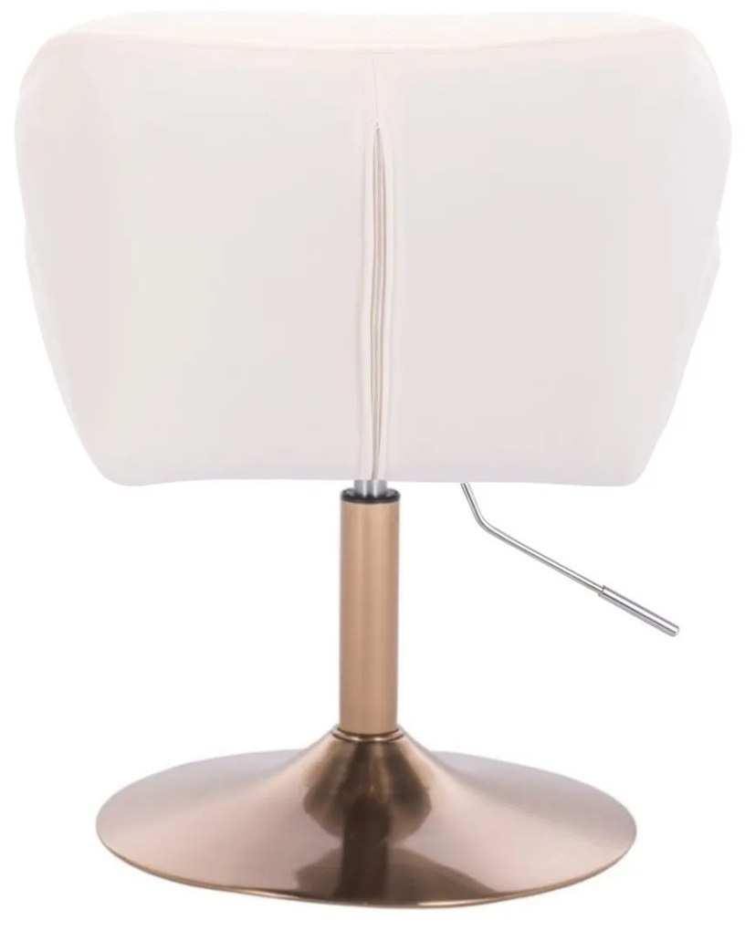 LuxuryForm DESIGN Otočná židle MILANO VELUR na zlatém talíři - bílá