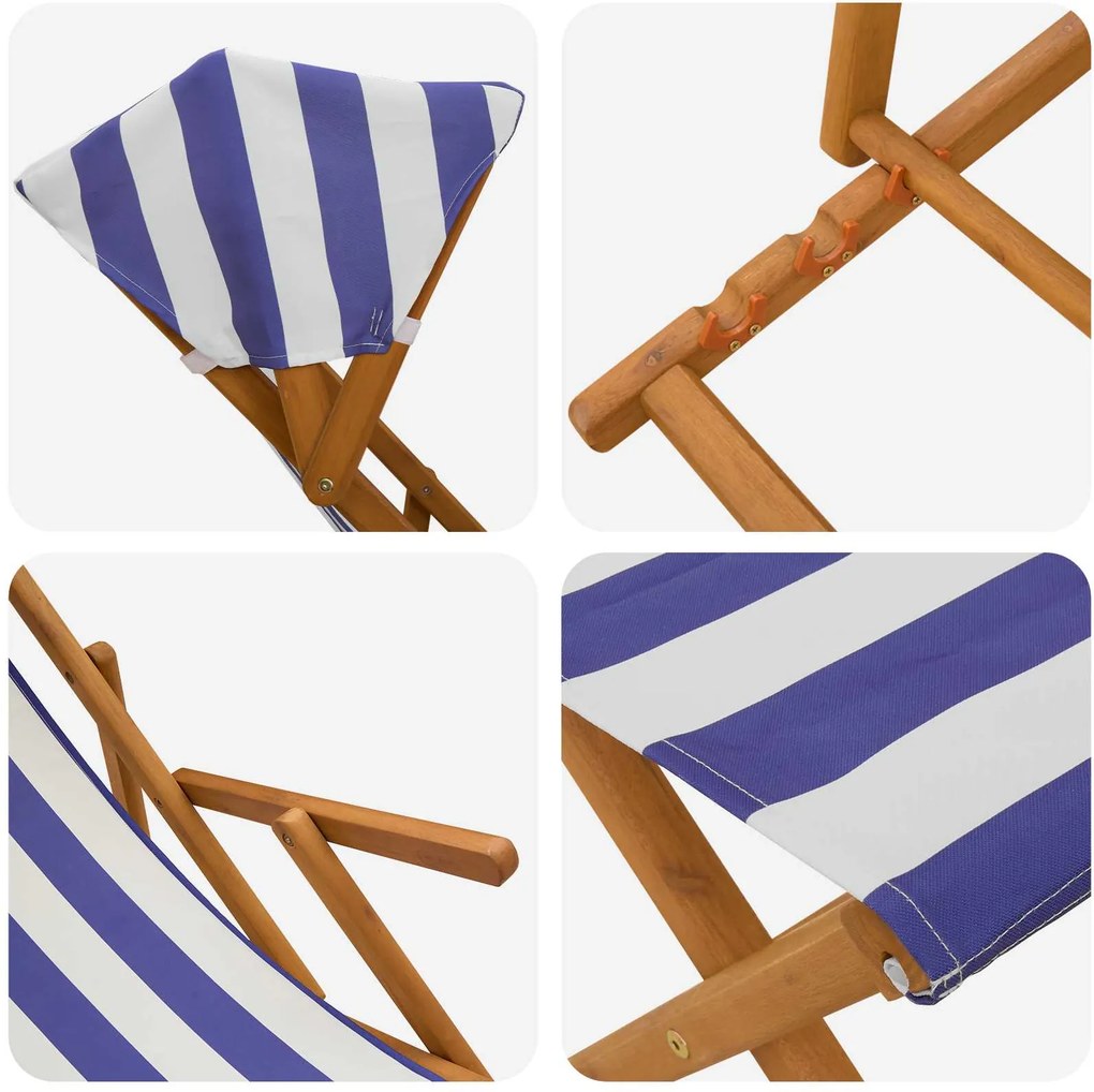 Dekorativní křeslo 4 pcs 3 pozice Masivní eukalyptové dřevo 3407806
