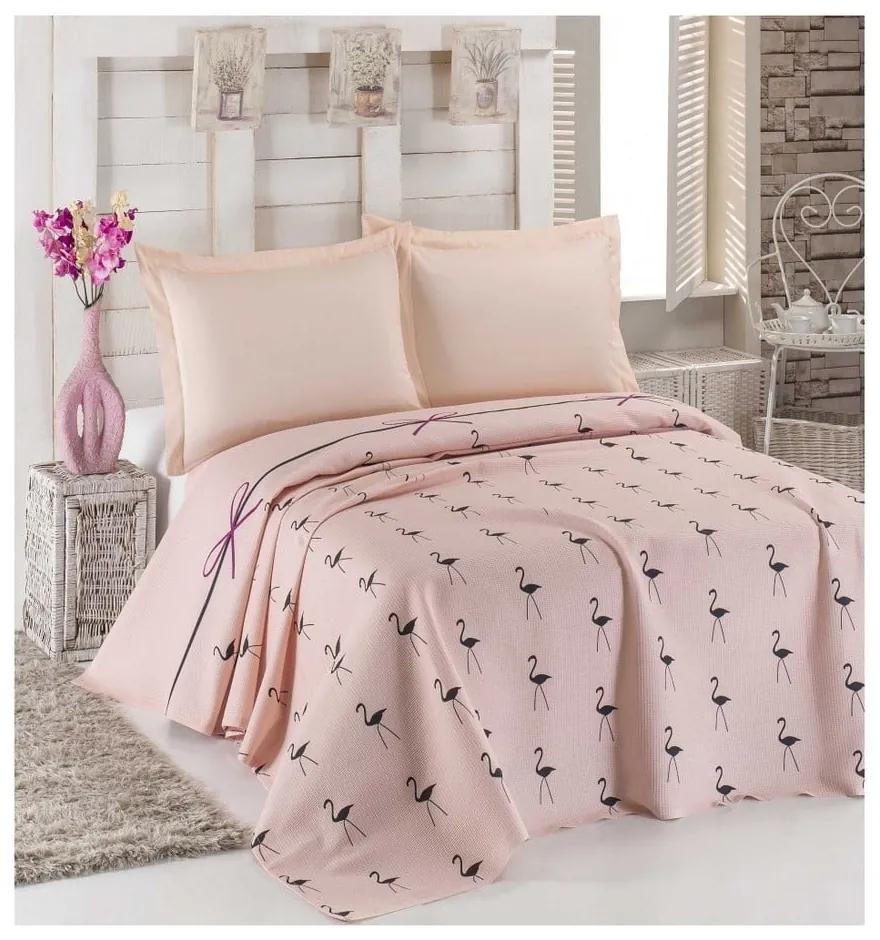 Lehký přehoz přes postel Flamingo, 200 x 235 cm