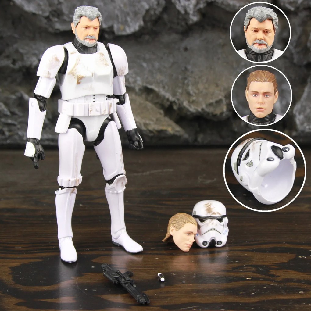 Pohyblivá akční figurka Star Wars George Lucas Stormtrooper Battle Varianta: George (Luke) - nandavací helma