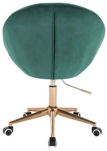 LuxuryForm DESIGN Otočné křeslo VERA VELUR na zlaté podstavě s kolečky - zelené