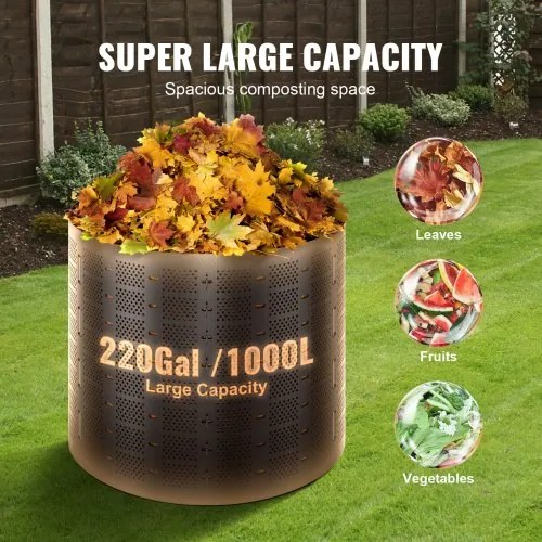 Kompostovací koš 832,8 l, venkovní rozšiřitelný kompostér