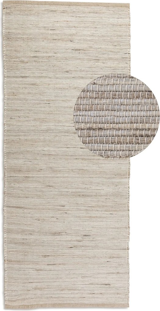Hanse Home, Běhoun Handloom 105962 Dhaka Grey Brown, 80x200, béžová, chodba / předsíň