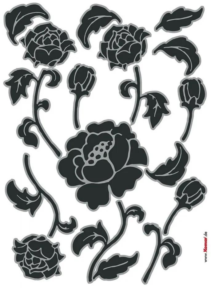 Samolepicí dekorace na zeď černá růže 17001 / Dekorační nálepky Tiffany Freestyle (50 x 70 cm) Komar