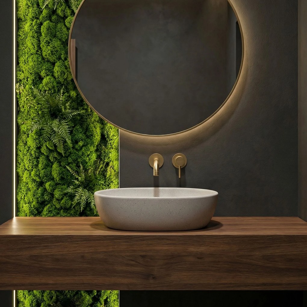 Rea Amelia, umyvadlo na desku 480x345x135 mm, imitace kamene-písková, REA-U8480