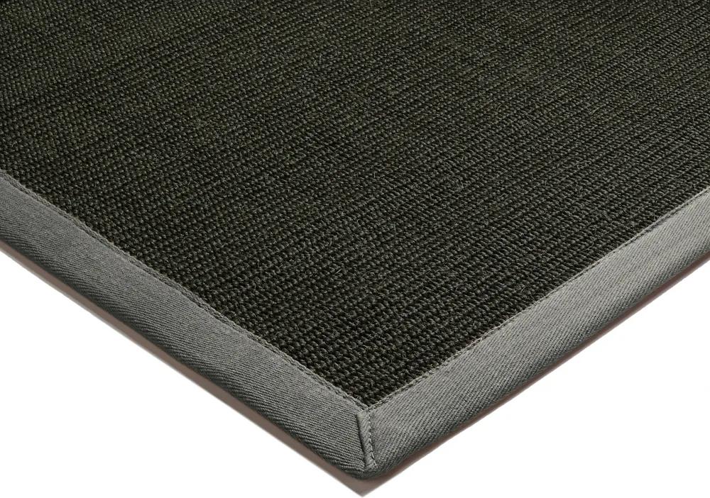 Masiv24 - Lemovaný Sisal koberec 120x180cm - čierna s sivá - lemovaná
