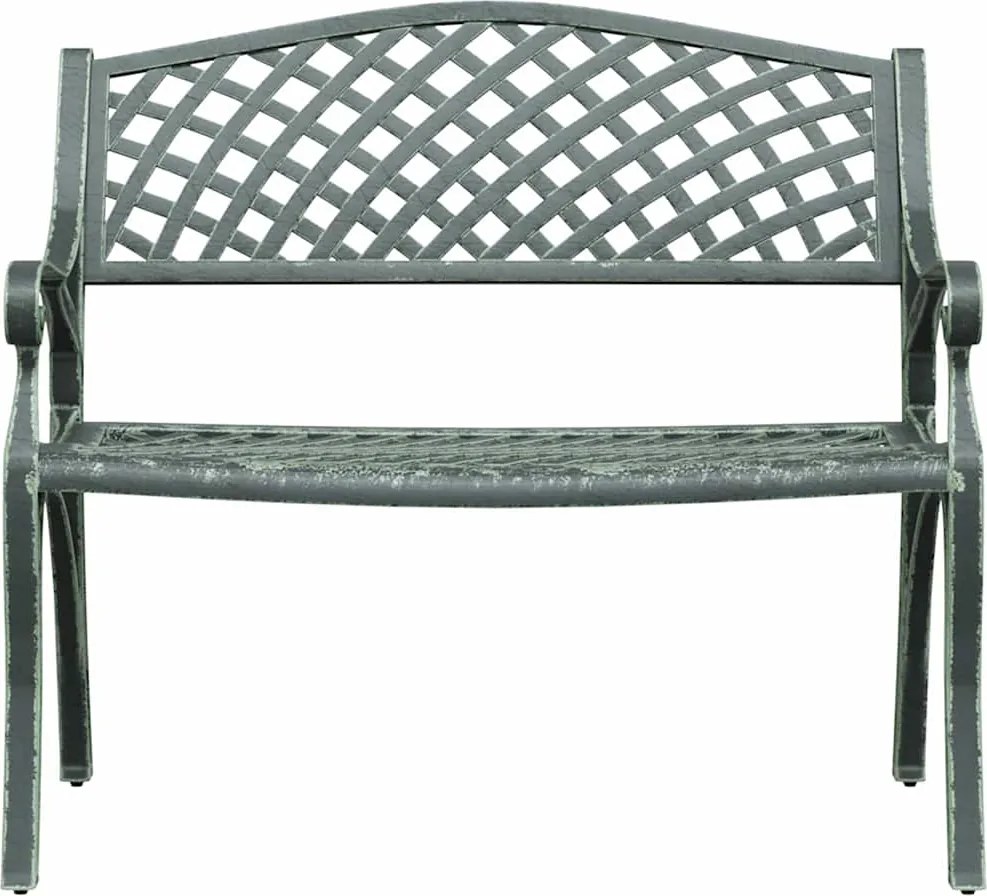 Zahradní lavice 102 cm litý hliník zelená 317745
