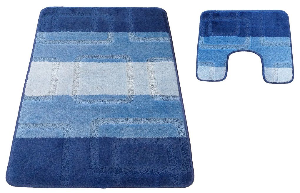 Sada koupelnových koberečků Montana 04N s výřezem - modrá