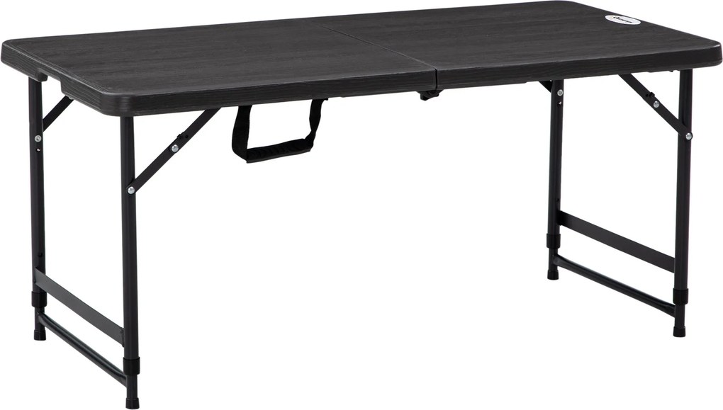 Skládací venkovní stůl Outsunny Plastový 118 x 60 x 74 cm, Odolný proti povětrnostním vlivům, Protiskluzový Bufetový stůl, Stanový stůl, Stůl na balk…
