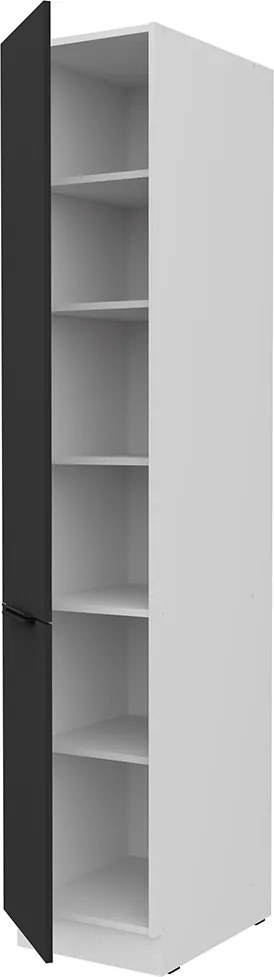 ARIA bc | vysoká skříňka 40 DK-210 2F potravinová s policemi | 40 cm | ANTI FINGERPRINT povrch | bílá/černá