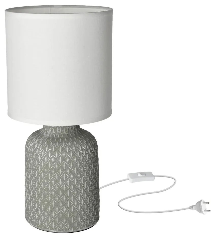 Šedá stolní lampa s textilním stínidlem (výška 32 cm) Iner – Candellux Lighting