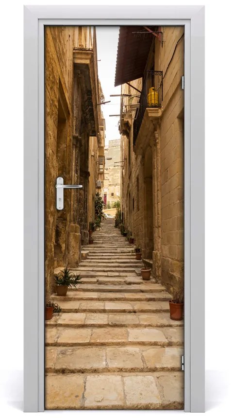 Fototapeta samolepící dveře Malta uličky 75x205 cm