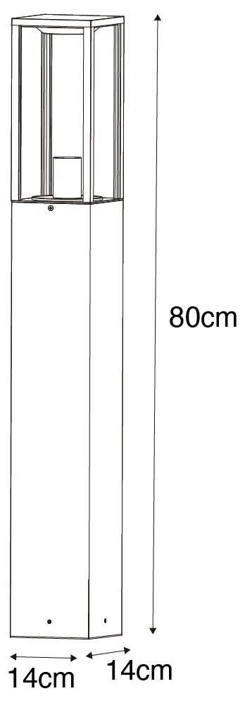 Stojací venkovní svítidlo černé s kouřem 80 cm IP44 - Charlois