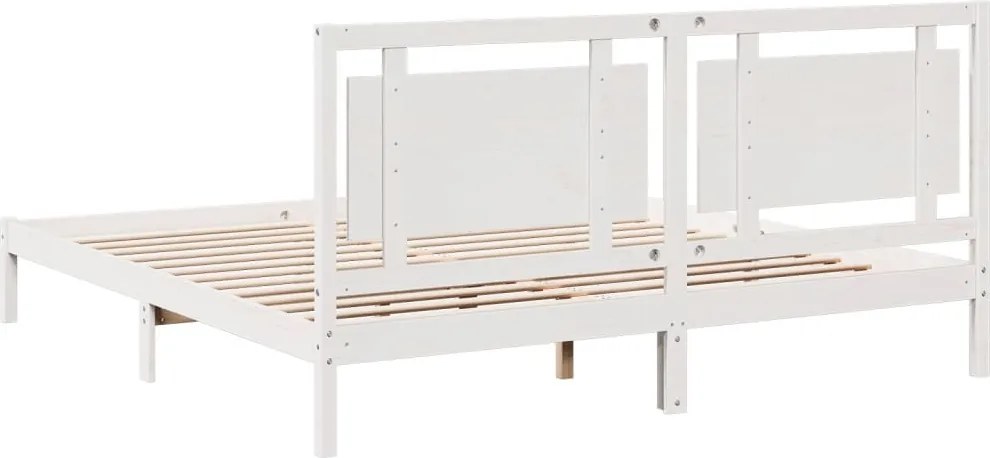Prodloužený rám postele bez matrace bílý 200 x 210 cm masiv 3309194