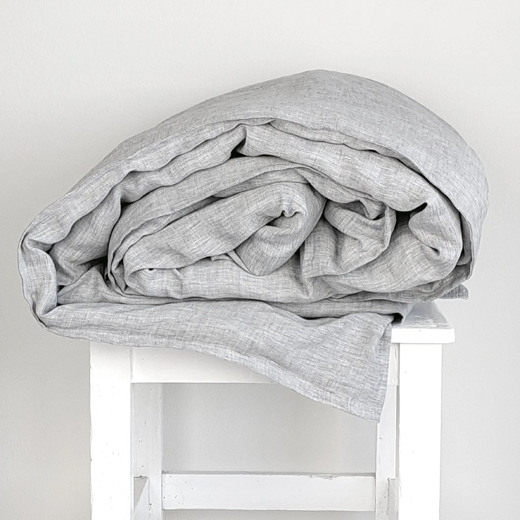 TULULUM Lněné povlečení COMFORT MELANGE GREY - SADA Složení sady: 140 x 200 cm + 50 x 70 cm