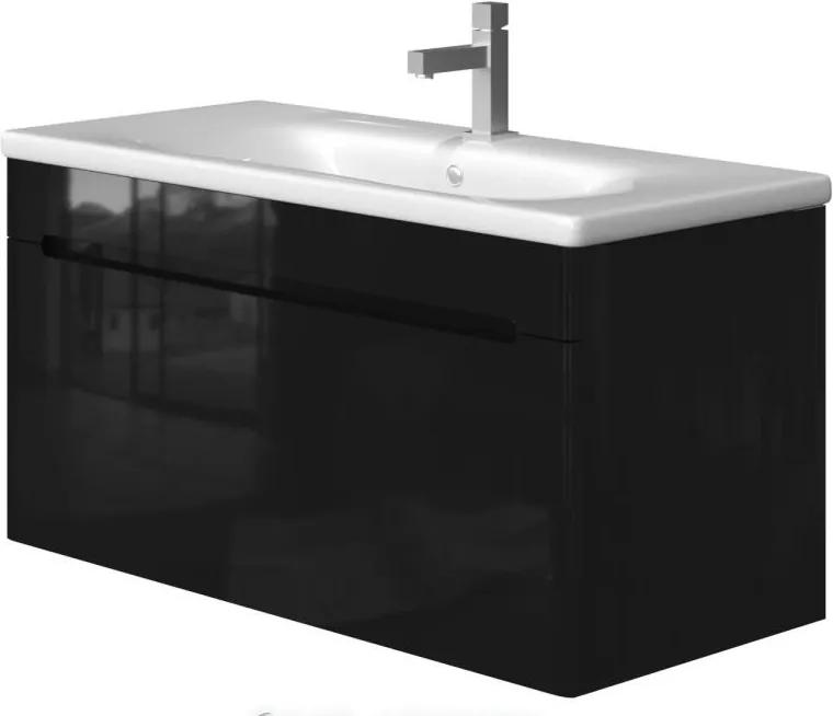Kingsbath Carina Black 100 koupelnová skříňka s umyvadlem