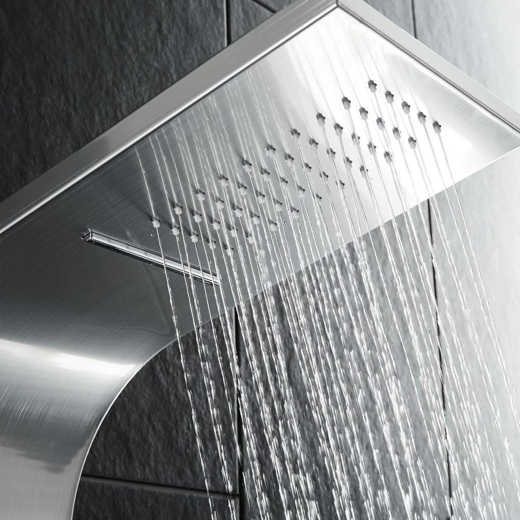 tectake 402677 sprchový panel s vodopádem - šedá