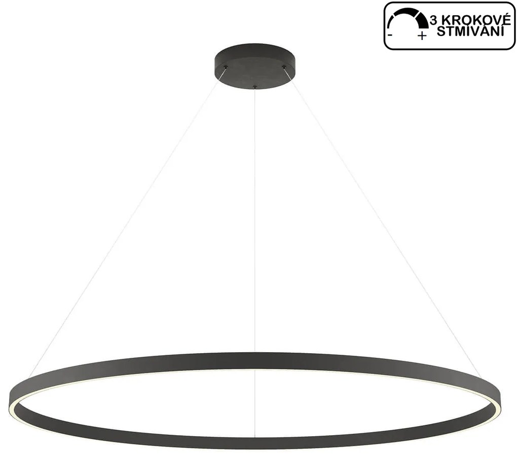 Světla a lustry REDO GROUP Černé kruhové světlo Redo FEBE 01-2885/ LED 75W Barva světla: 4000K