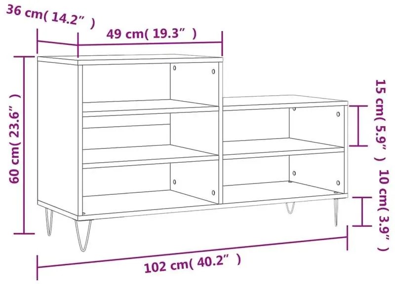 Botník, dřevo, dub sonoma, MOBI 18
