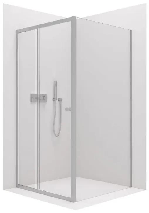 Cerano Varone, sprchový kout s posuvnými dveřmi 110 (dveře) x 100 (stěna) x 195 cm, 6mm čiré sklo, chromový profil, CER-CER-DY505-110100