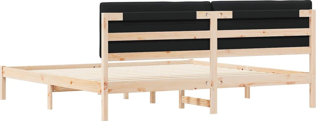 Rám postele s čalouněným čelem Černý 200 x 200 cm 3405574