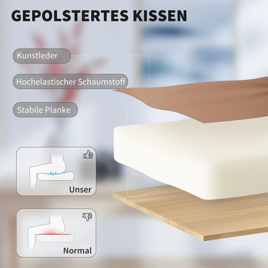 HOMCOM ergonomická kancelářská židle s opěrkou nohou — nastavitelná výška, bederní opora, 360° otáčení, eko-kůže přátelská k mazlíčkům, hnědá