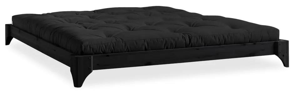 Dvoulůžková postel z borovicového dřeva s matrací Karup Design Elan Double Latex Black/Black, 180 x 200 cm