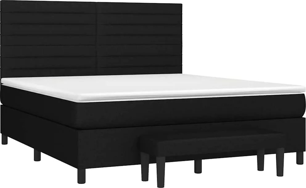 Box spring postel s matrací černá 180x200 cm textil 3136695