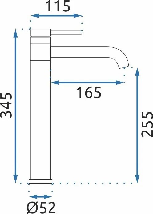 Rea Lungis, vysoká umyvadlová baterie h-345, grafitová, REA-B6102