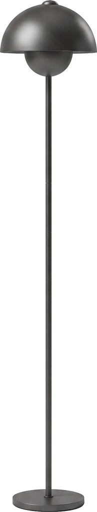 HOMCOM Stolní lampa, kulaté stínidlo, nožní spínač, dlouhý kabel, elegantní vzhled, kov, šedá