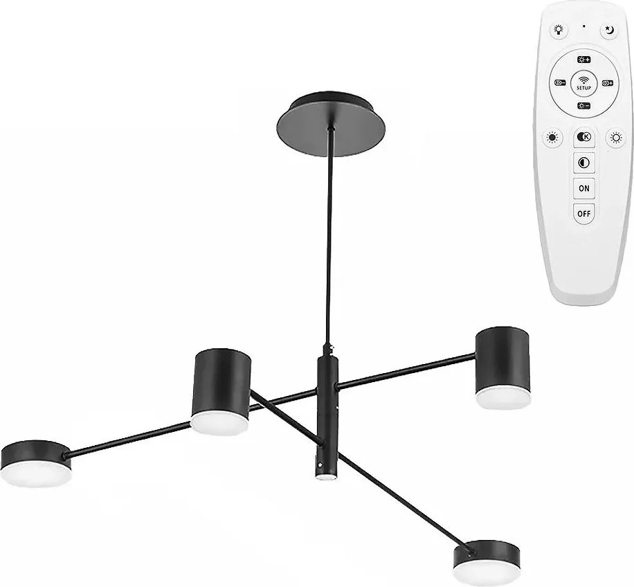 Toolight - LED stropní svítidlo APP596-4C, černá, OSW-08564