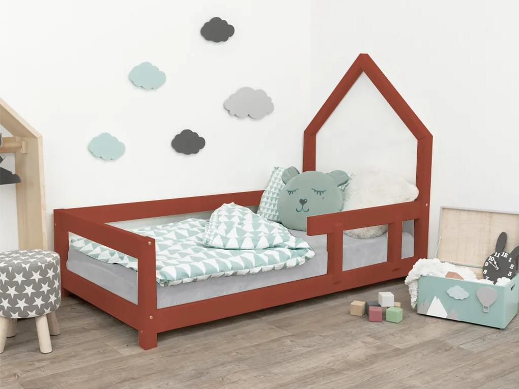 Benlemi Dětská postel domeček POPPI s bočnicí vpravo Barva: Světle šedá, Rozměr: 90 x 200 cm