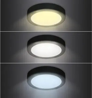 Solight WD174-B LED mini panel CCT černá / přisazený / 24W / 1800lm /