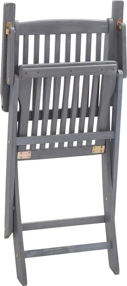 vidaXL Skládací zahradní židle s poduškami 2 ks masivní akáciové dřevo [3064507] Barva: Černá