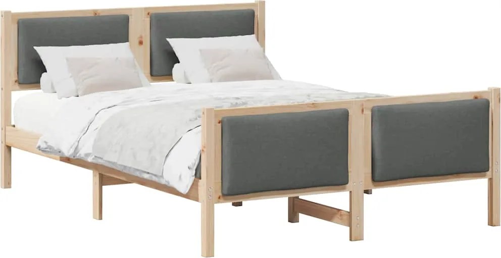 Rám postele s čelo Tmavě šedá 150 x 200 cm textil 3394259