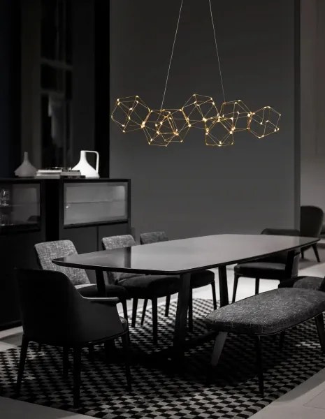 LED lustr Nebula 108 zlaté