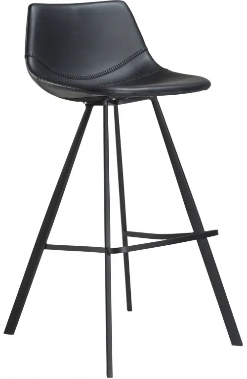Barová židle DanForm Pitch, černá ekokůže, černá podnož