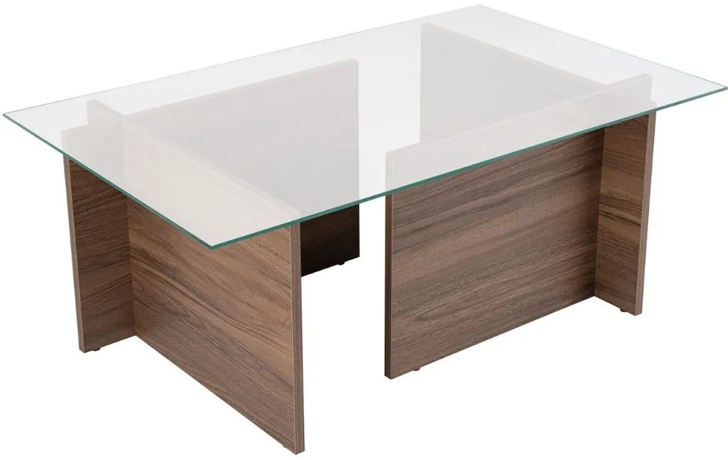 Designový konferenční stolek Tanginika 105 cm vzor ořech