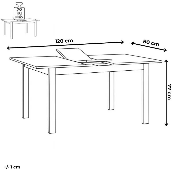 Autronic Jídelní rozkládací stůl HT-D1926 BK tvrzené sklo Barva: Černá